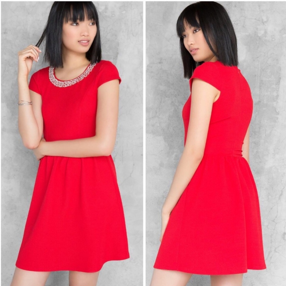Francesca's Alya Red Dress - Gem